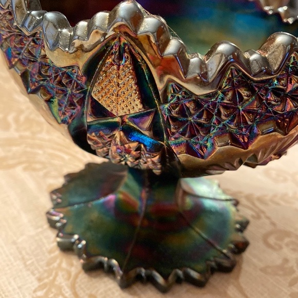 Fenton | Dining | Vintage Fenton Black Amethyst Carnival Glass Compote ...